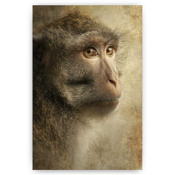 Monkey With Detailed Fur and Expressive Eyes 4 - Sfeer aan de Muur