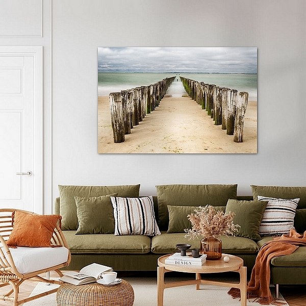 Strandpalen in Zeeland - Sfeer aan de Muur
